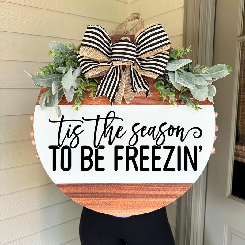 Door Wreath Wooden Winter - Etsy