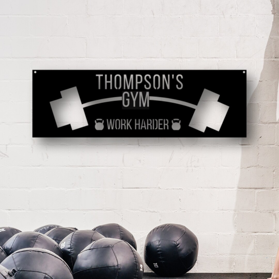 Gym Sign; Personalized Home Gym Sign; Custom Metal Gym Sign; Home Gym ...