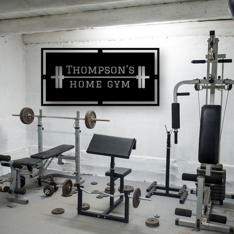 Gym Sign; Personalized Home Gym Sign; Custom Metal Gym Sign; Home Gym ...