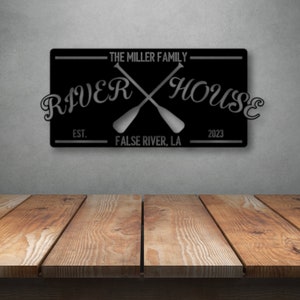 Metal River House Sign, River House Sign, River House Decor, Lake House ...