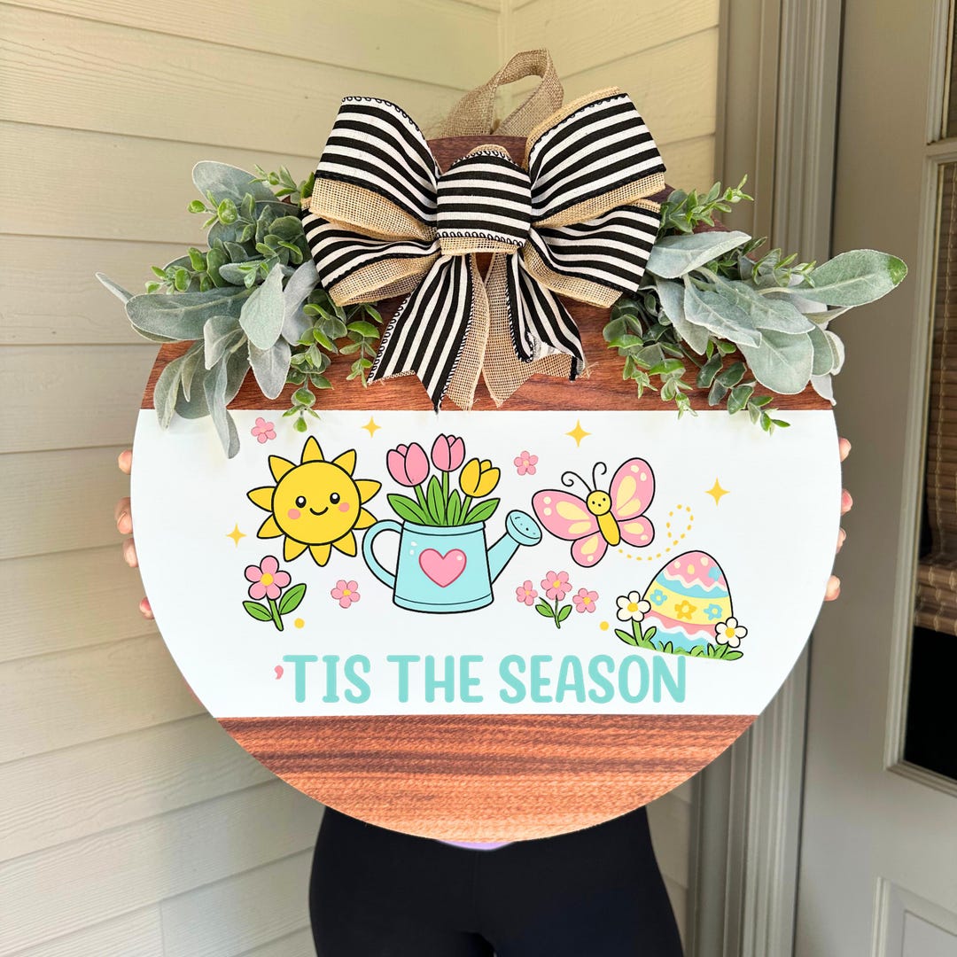 Spring Front Door Decor, Tis the Season Spring Wreath, Spring Wreath ...