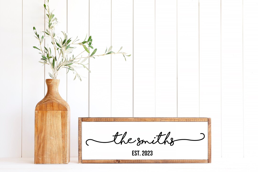 Framed Family Name Sign, Framed Wood Sign, Custom Wood Sign, Wooden ...