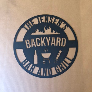 Personalized Metal BBQ Sign; Metal Barbecue Sign; Metal Bar and Grill ...
