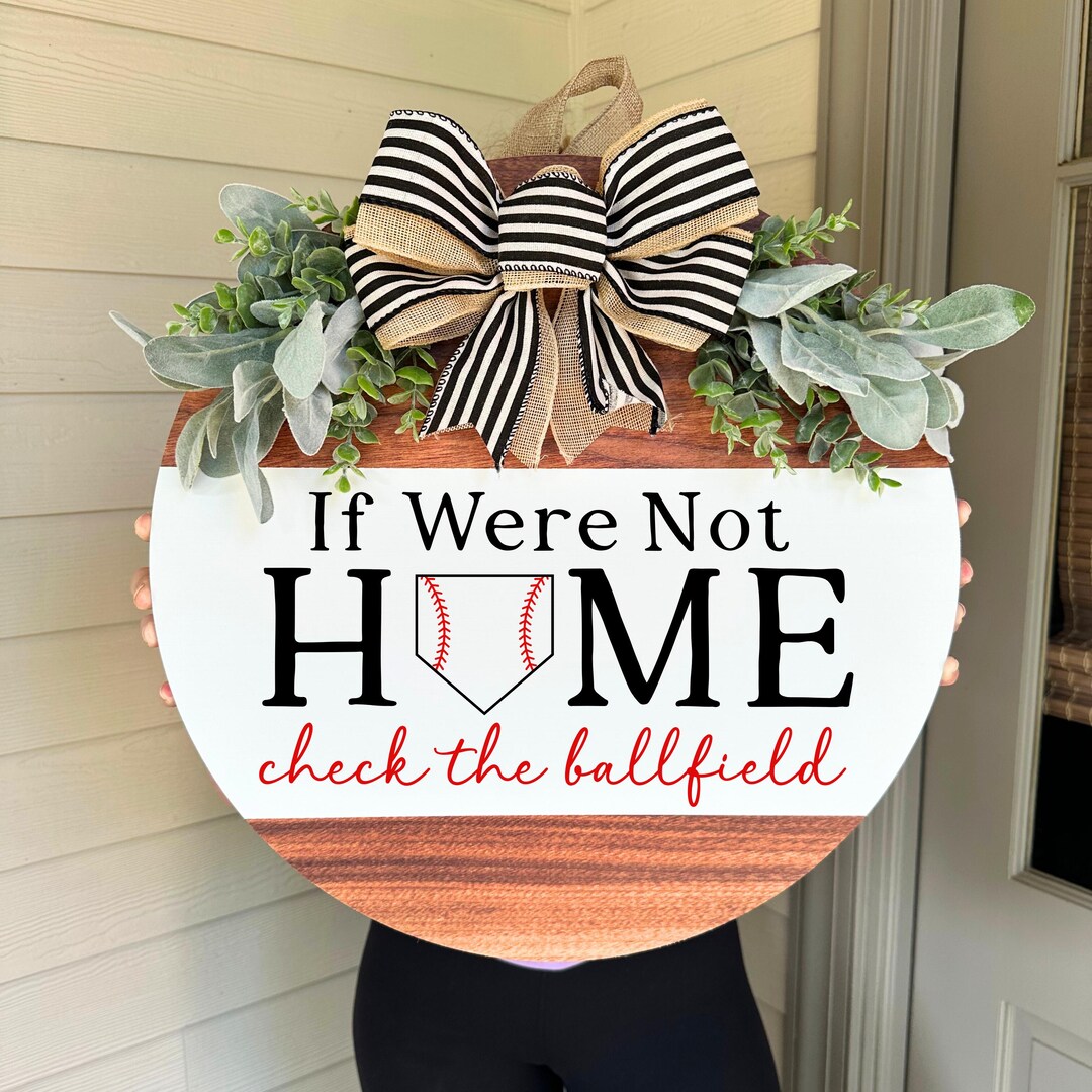 Baseball Front Door Decor, Baseball Door Sign, Baseball Wreath, If We ...
