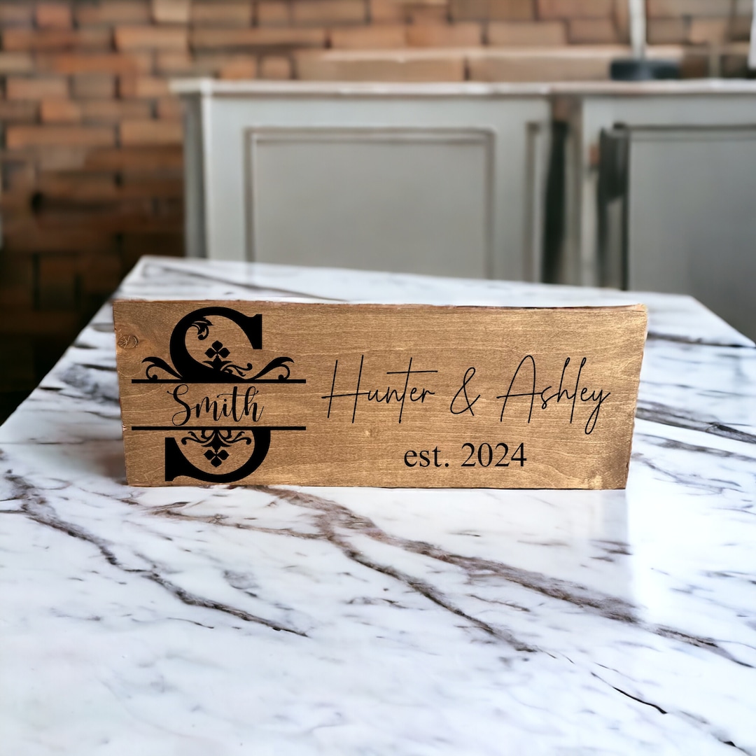 Couples Name Sign, Wedding Sign, Split Letter Sign, Valentines Day Gift ...