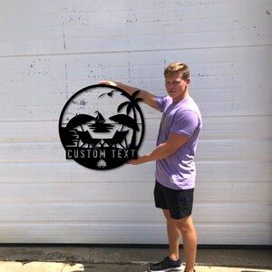 Metal Beach Scene Sign, Metal Beach House Sign, Beach House Decor ...