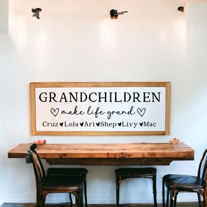 Personalized Grandchildren Sign, Grandchildren Make Life Grand Sign ...