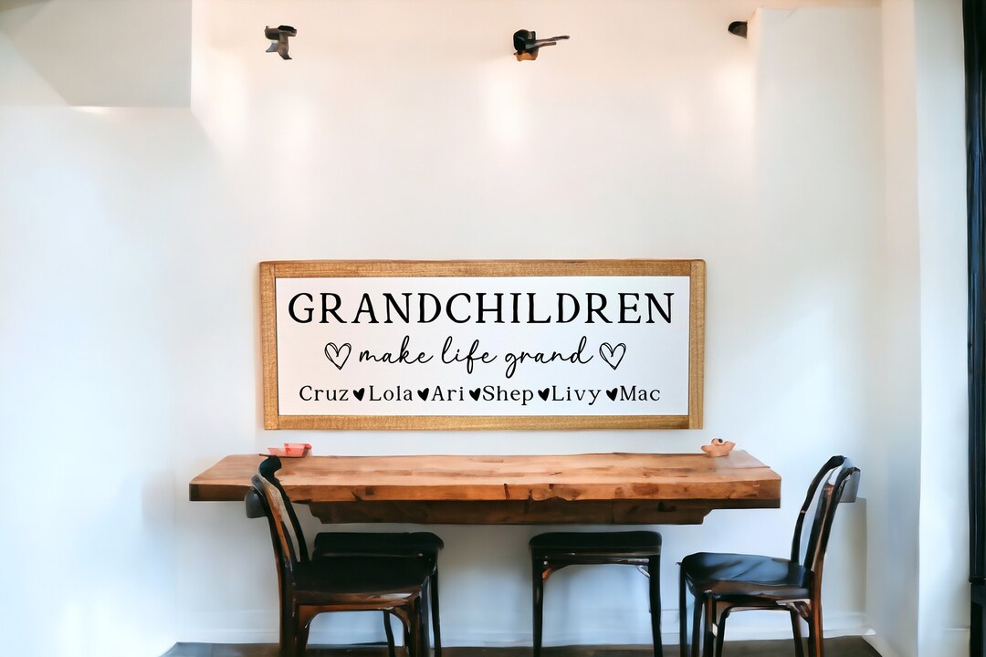 Personalized Grandchildren Sign, Grandchildren Make Life Grand Sign ...