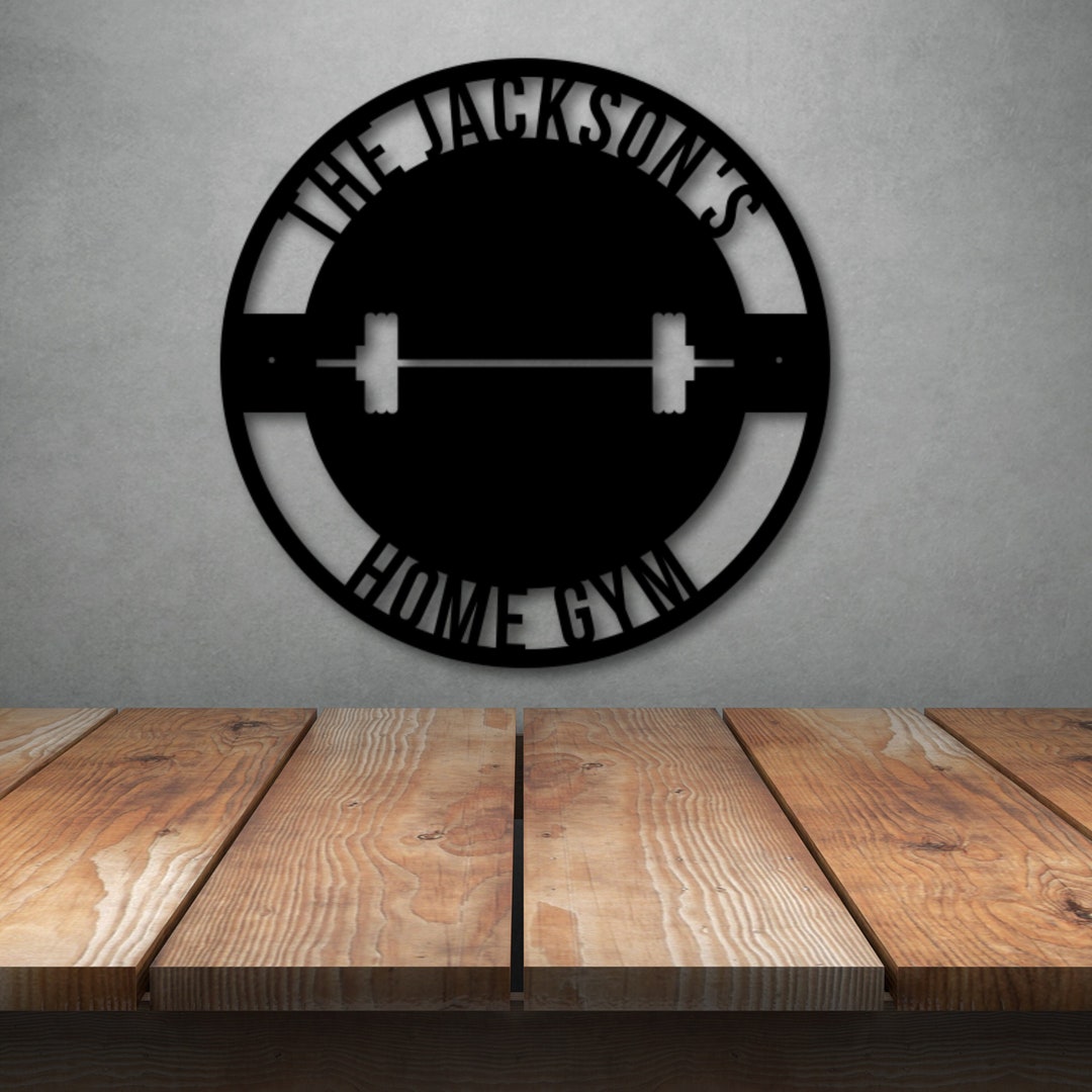 Gym Sign; Personalized Home Gym Sign; Custom Metal Gym Sign; Home Gym ...