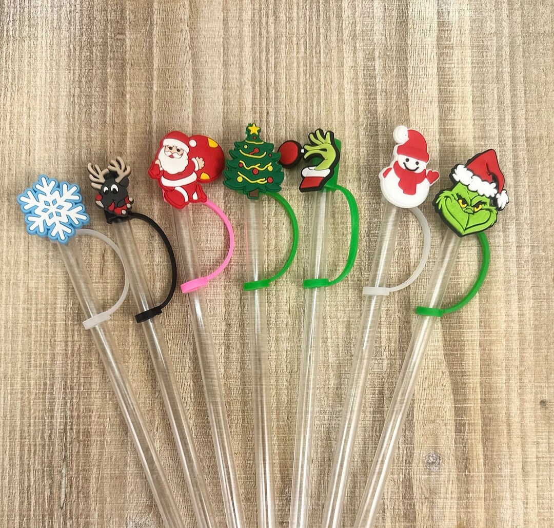 Christmas Stanley Straw Topper, Christmas Straw Toppers, Santa Straw ...