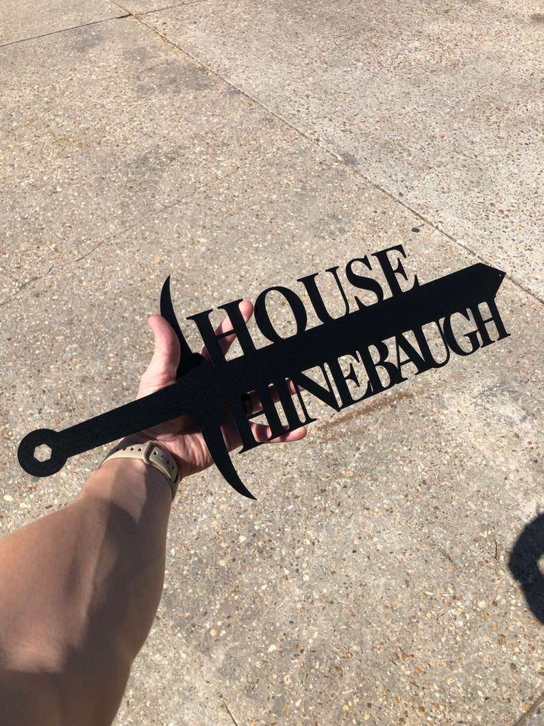 Custom Metal Sword Monogram; Sword With Family House Name; Custom ...