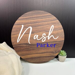 Personalize Round Plaque, Nursery Name Sign, Baby Shower Gift, Nursery ...