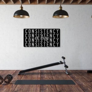 Consistency is Key Sign, Metal Motivation Sign, Motivational Sign ...