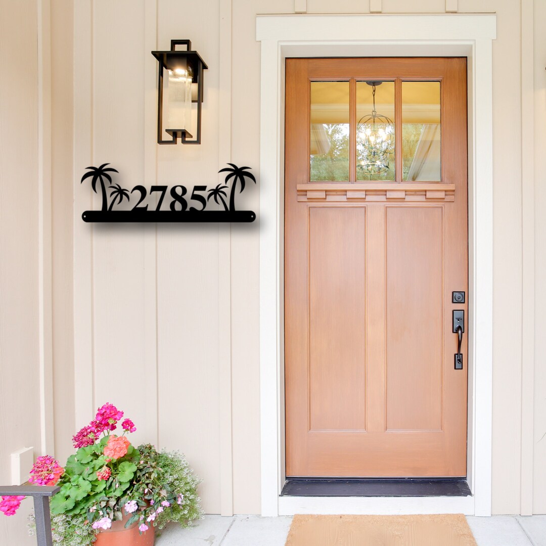 Custom Metal Address Sign; Palm Tree Address Sign; Address Number Sign ...