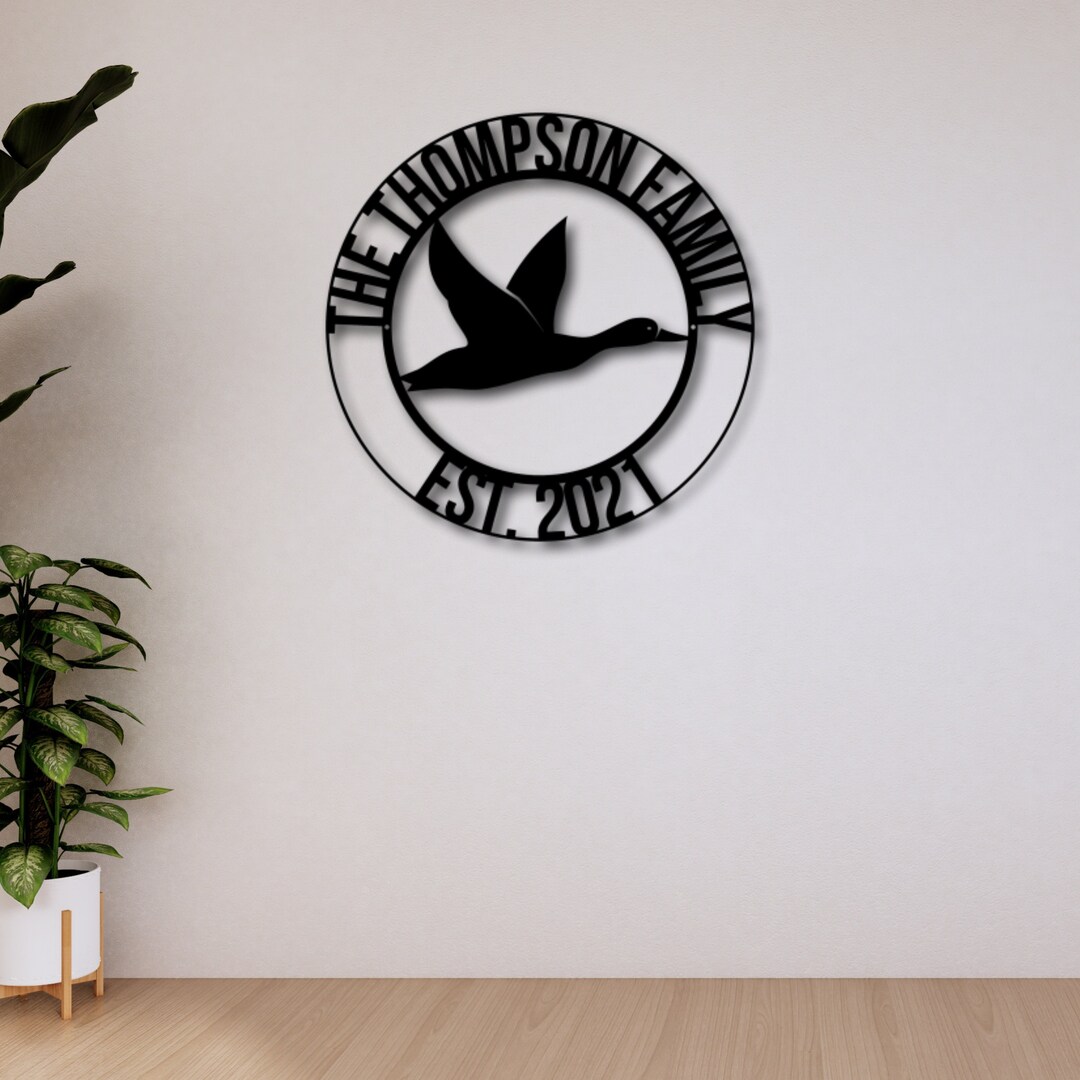 Personalized Metal Duck Sign, Duck Wall Art, Duck Metal Sign, Cabin ...