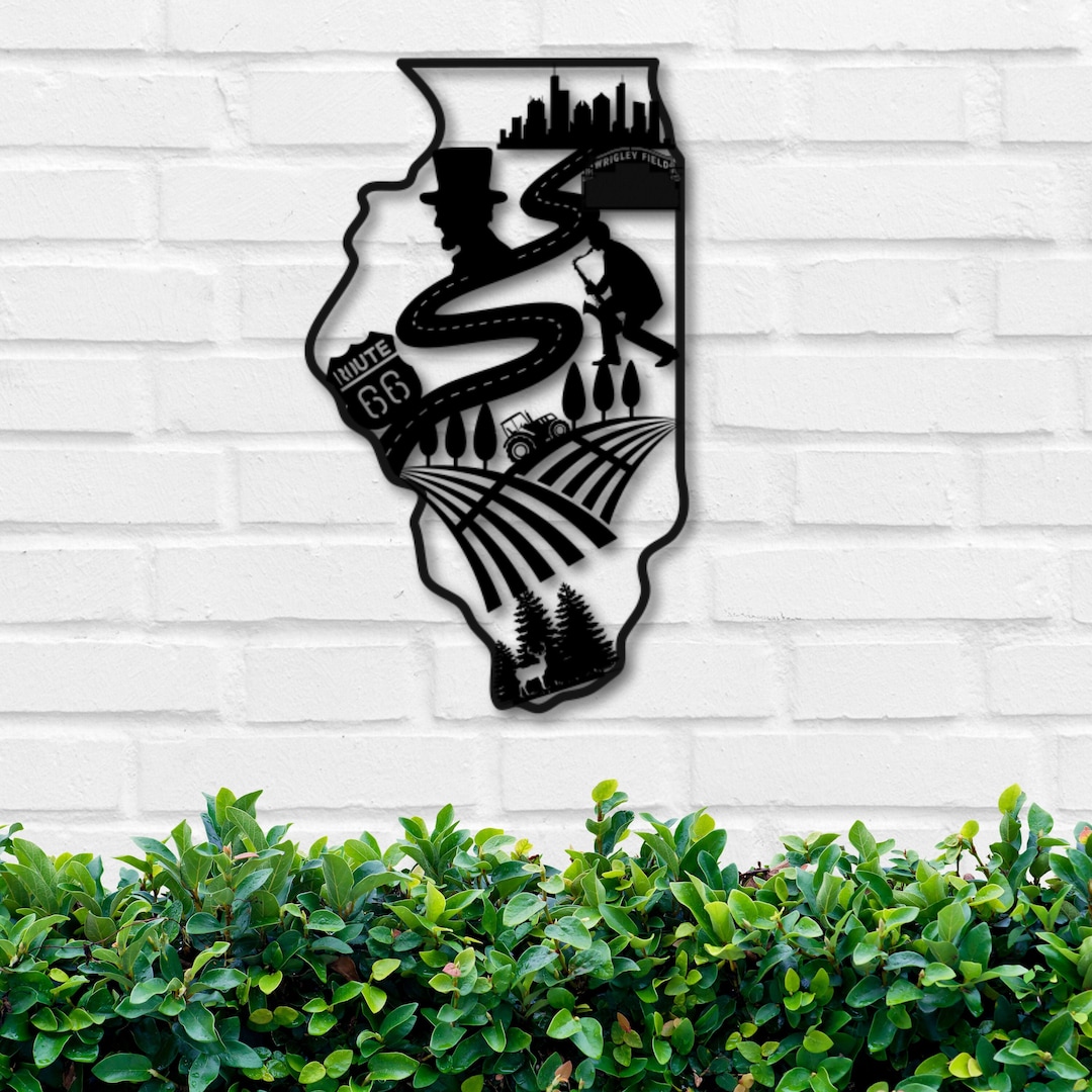 Illinois Metal Sign; Custom Illinois Sign; Illinois Family Name Sign ...