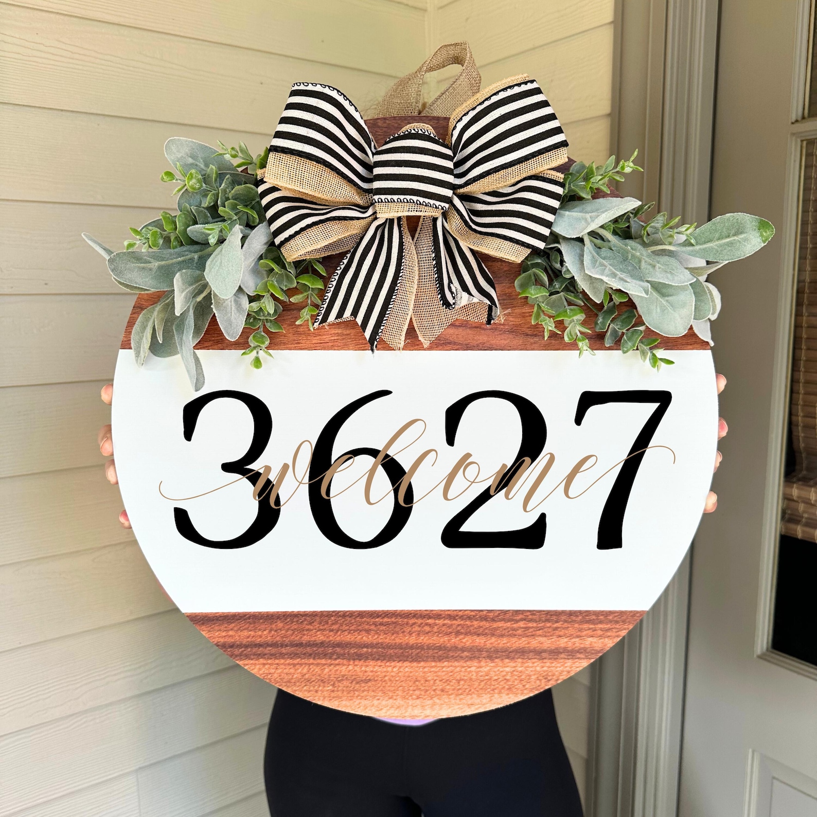 Front Door Decor, Front Door Hanger, Address Door Hanger, Personalized ...