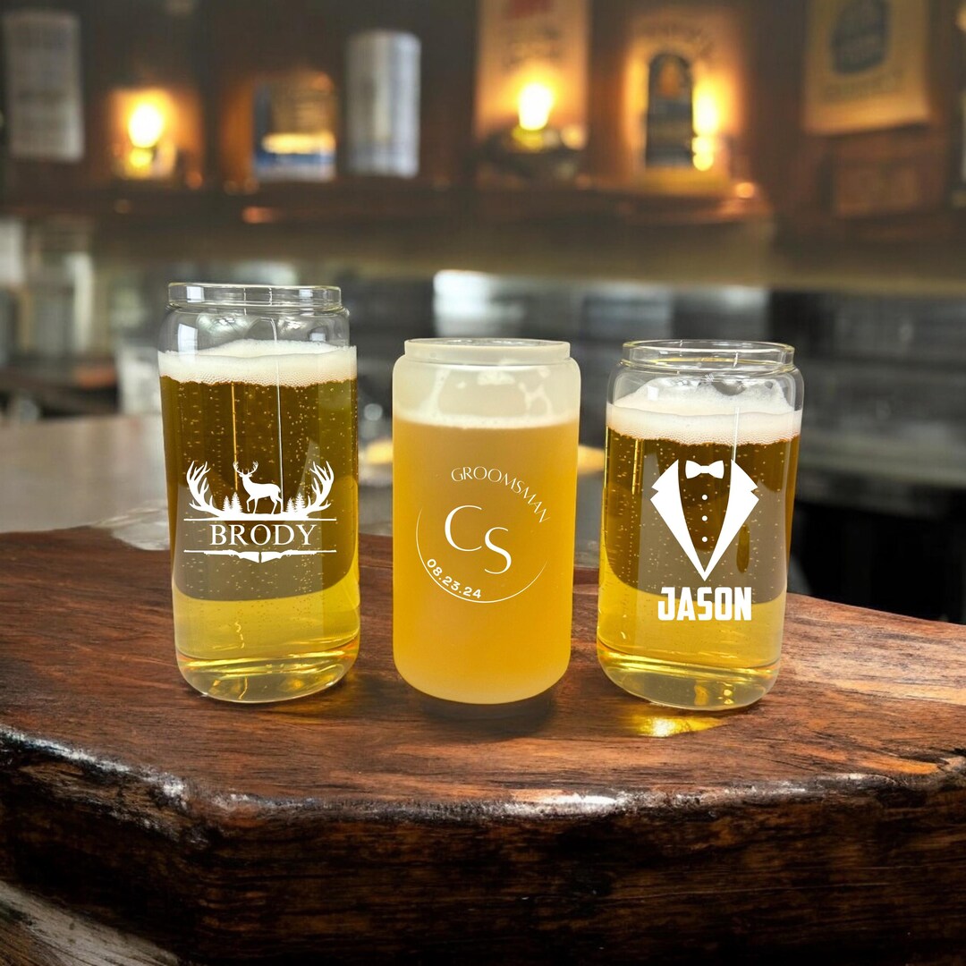 Personalized Beer Cups for Wedding Party, Bachelor Party Gifts, Frosted ...