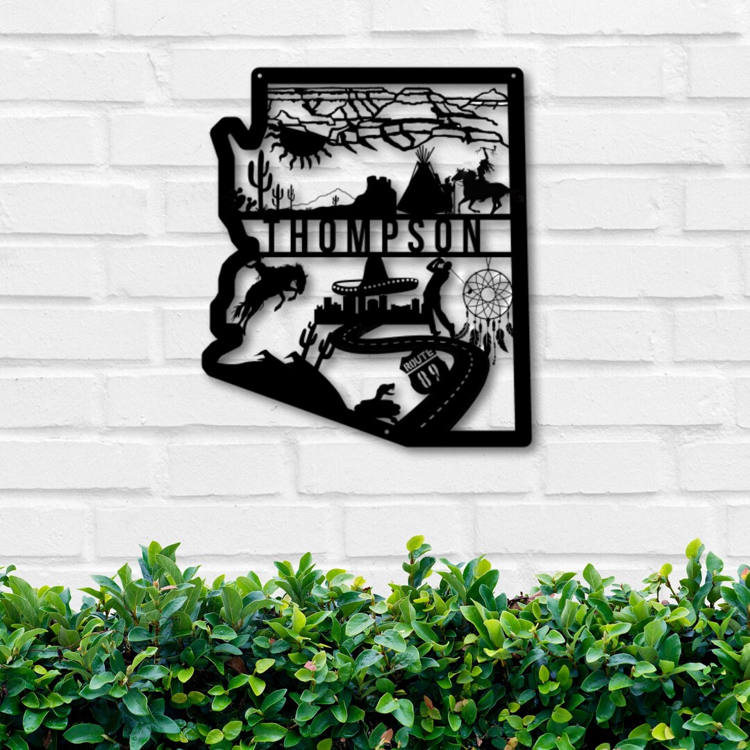 Metal Arizona Sign, Arizona State Sign, Arizona Map, Metal Arizona ...