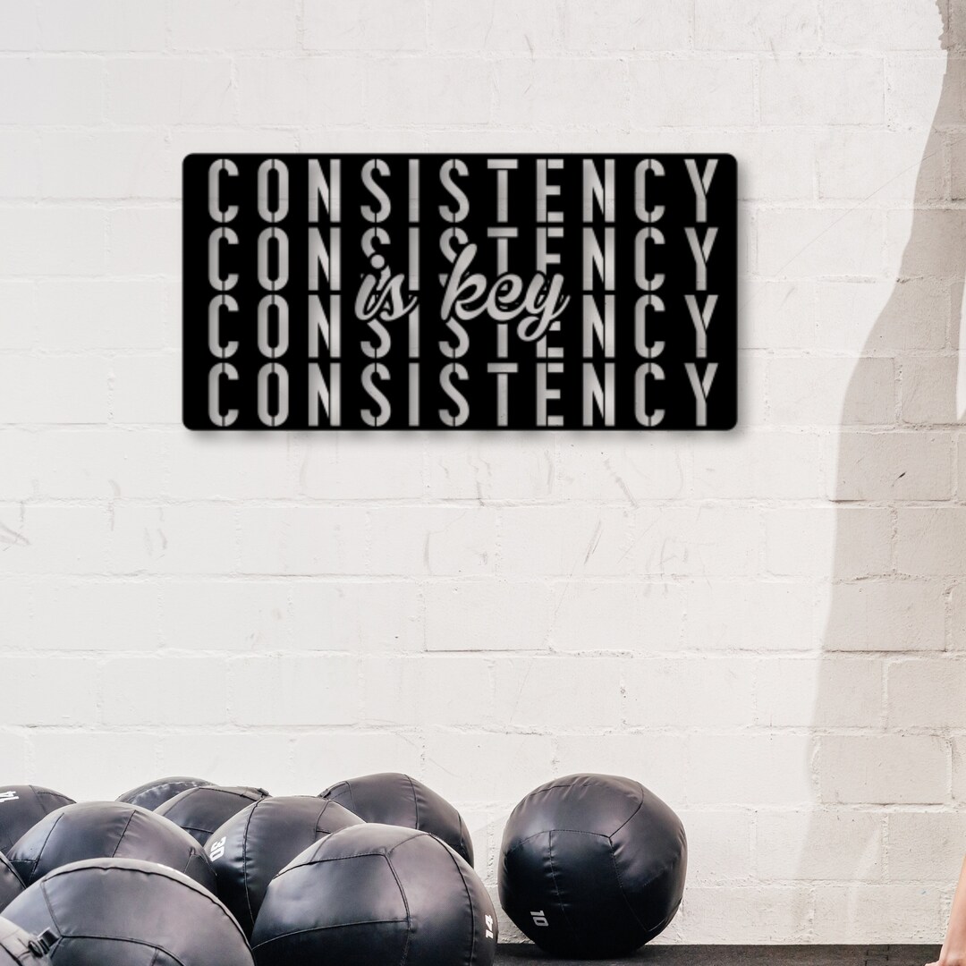Consistency is Key Sign, Metal Motivation Sign, Motivational Sign ...