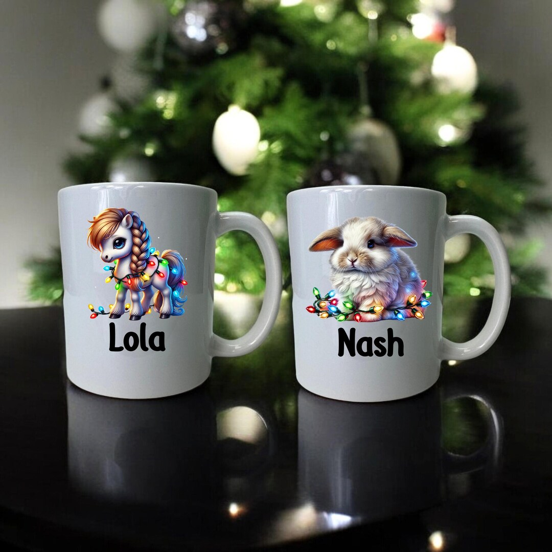 Personalized Christmas Mugs, Custom Christmas Mug, Christmas Lights Mug ...