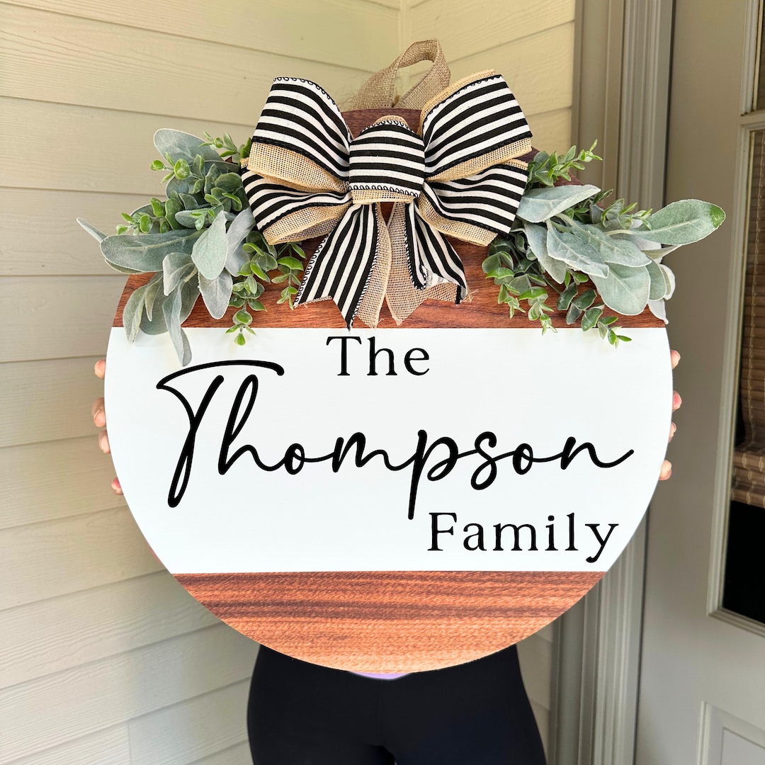 Front Door Decor, Front Door Hanger, Personalized Door Wreath, Last ...