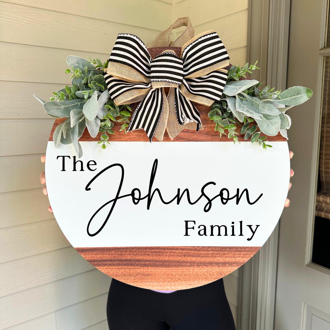Front Door Decor, Front Door Hanger, Personalized Door Wreath, Door ...