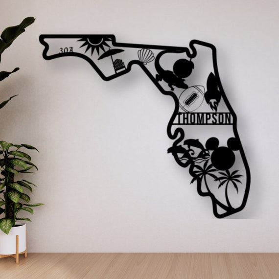 Custom Florida Sign Metal Florida Sign Florida Family Name - Etsy