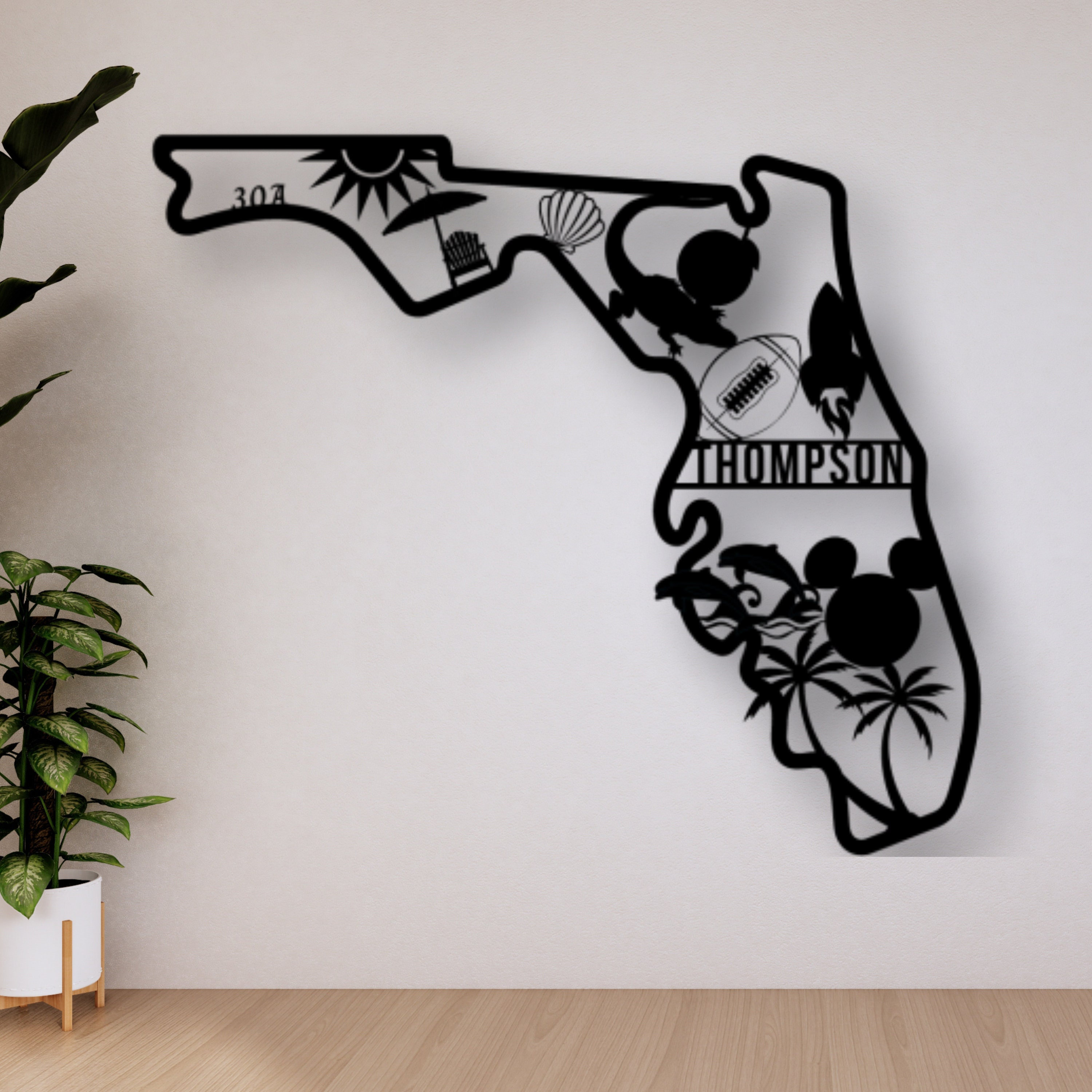 Custom Florida Sign Metal Florida Sign Florida Family Name - Etsy