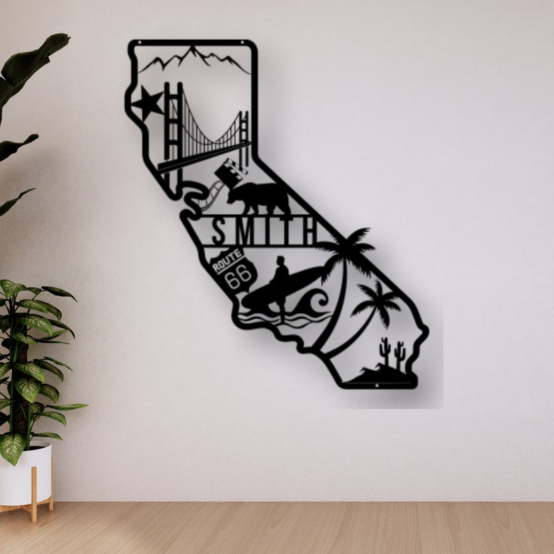California Metal Sign: Custom California Sign; California Family Name ...
