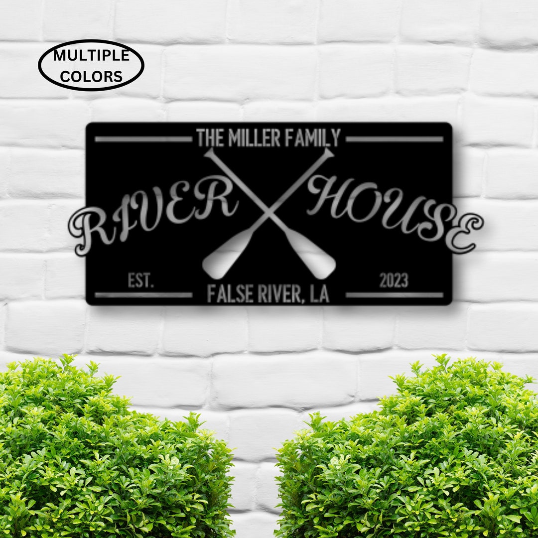 Metal River House Sign, River House Sign, River House Decor, Lake House ...