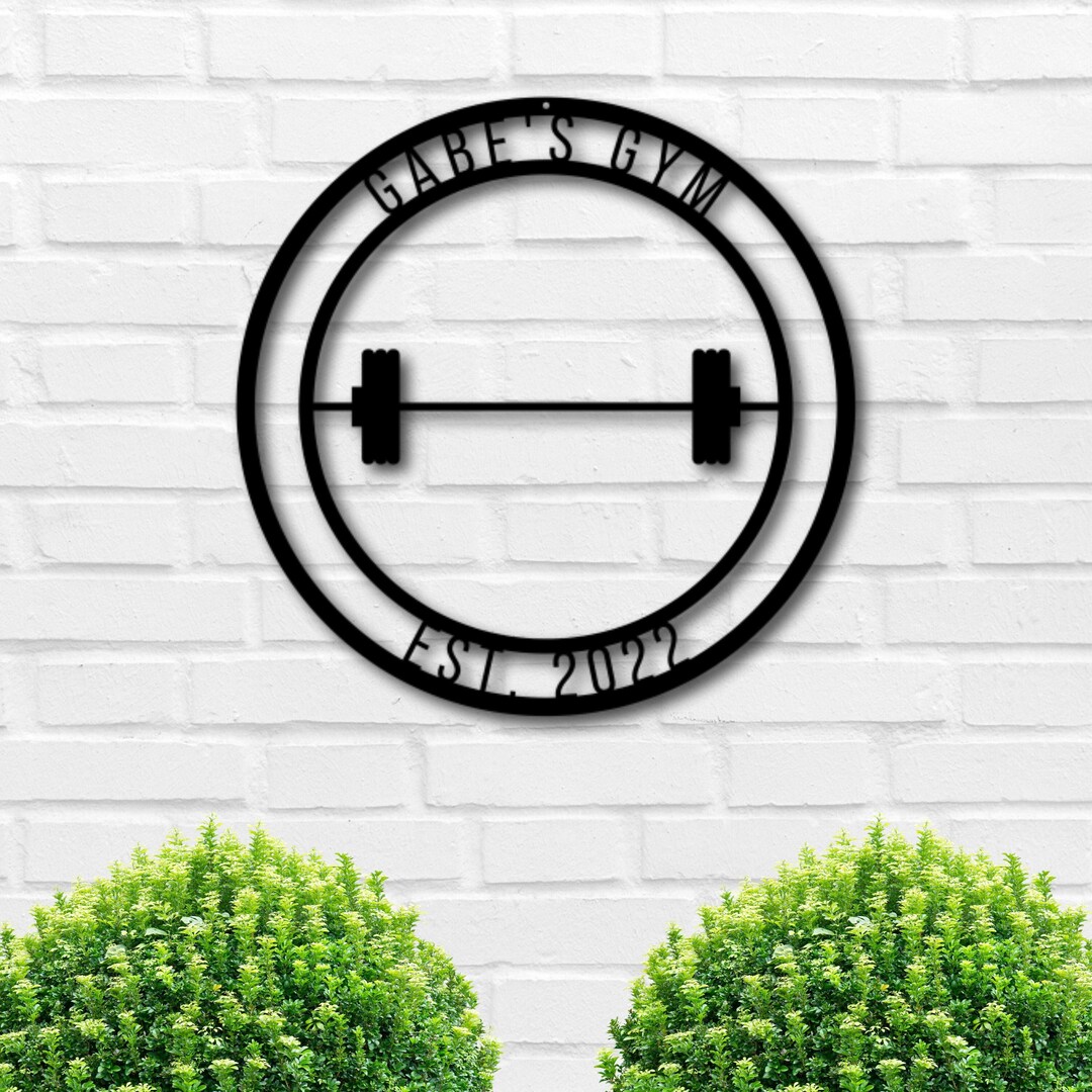Gym Sign; Personalized Home Gym Sign; Custom Metal Gym Sign; Home Gym ...