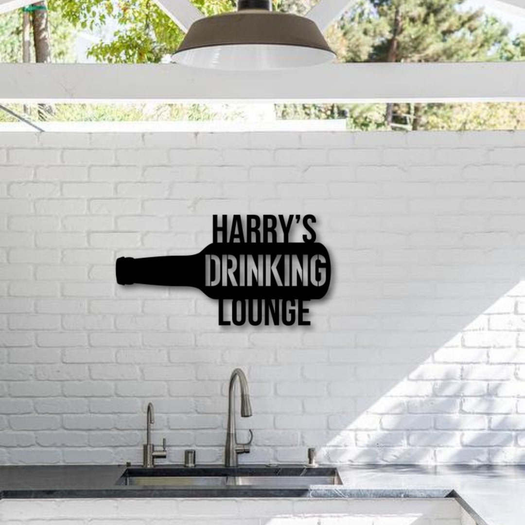 Metal Beer Bottle Sign, Metal Bar Room Sign, Bar and Grill Sign, Custom ...