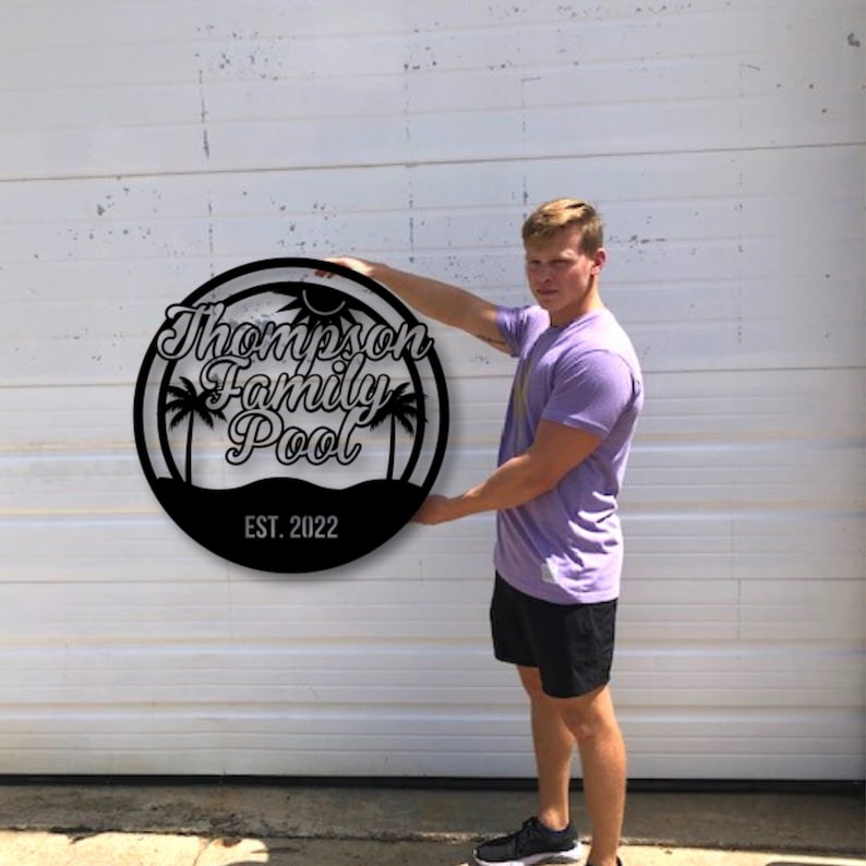 Personalized Metal Family Pool Sign Metal Pool House Sign - Etsy