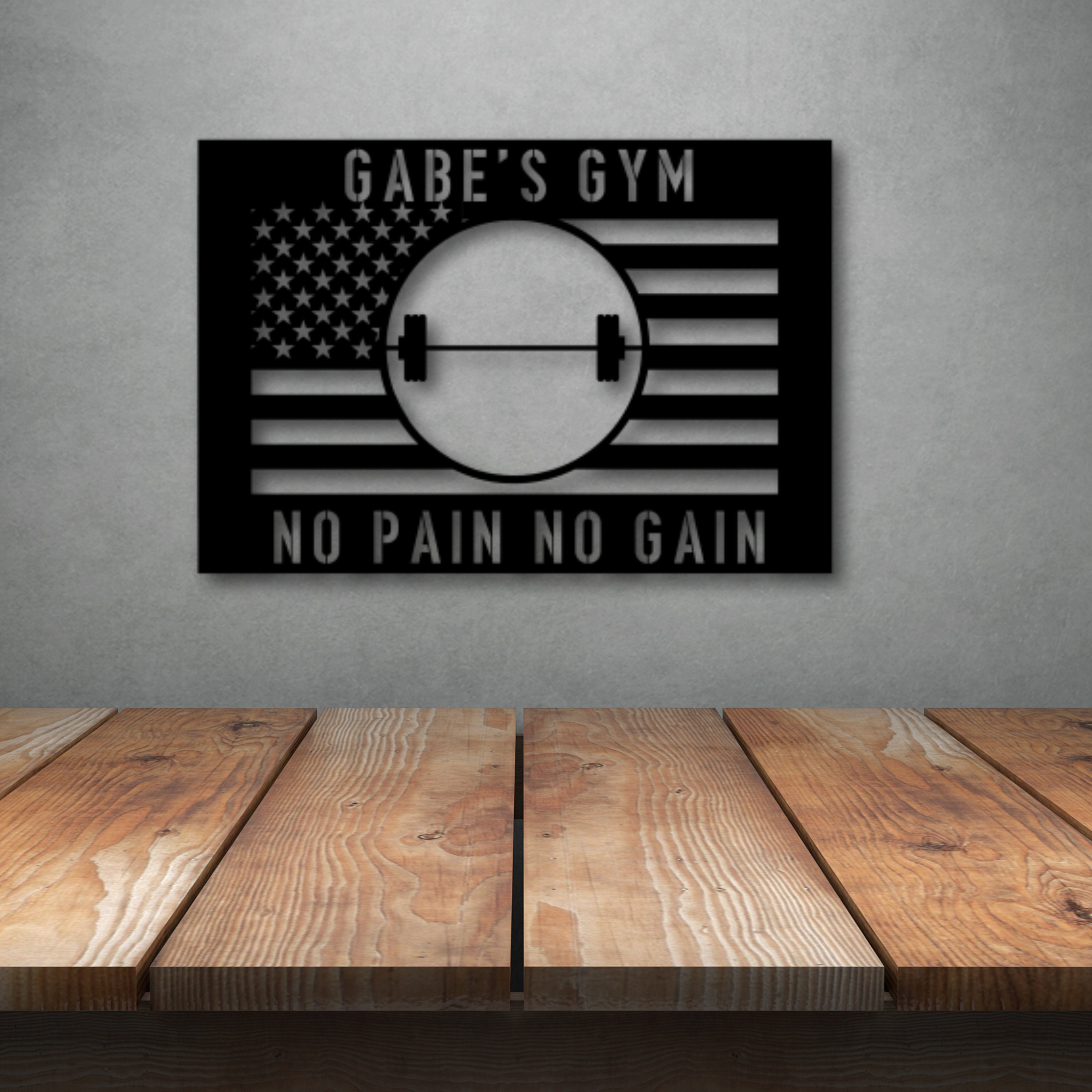 Gym Signmetal American Flag Gym Sign Personalized Home Gym - Etsy