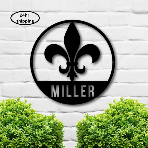 Metal Fleur De Lis Sign With Custom Name Fleur De Lis Sign - Etsy