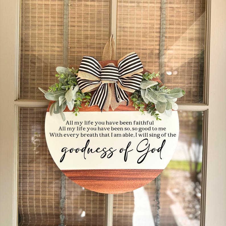 Goodness of God Sign, Christian Door Decor, Christian Front Door Sign ...