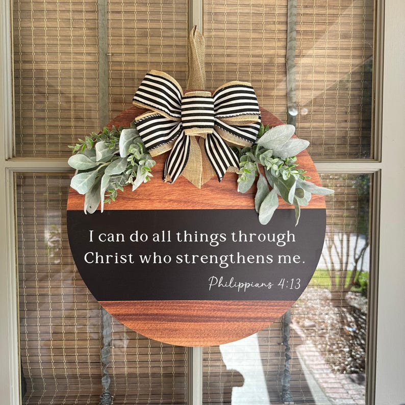 Bible Verse Door Hanger, Scripture Door Decor, Bible Verse Wall Art ...