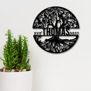 Tree of Life With Personalized Name Metal Sign; Tree of Life Sign ...