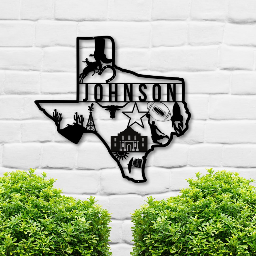 Texas Metal Sign: Custom Texas Sign; Texas Family Name Sign; Texas ...