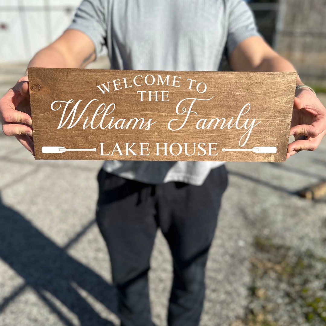 Custom Lake House Wood Sign, Lake House Sign, Lake Sign, Custom Lake ...