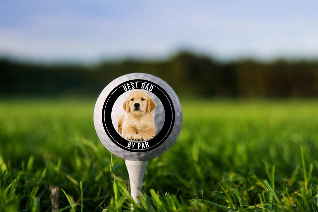 Best Dad by Par Golf Ball, Golf Ball for Dad, Your Dog's Face on Golf ...