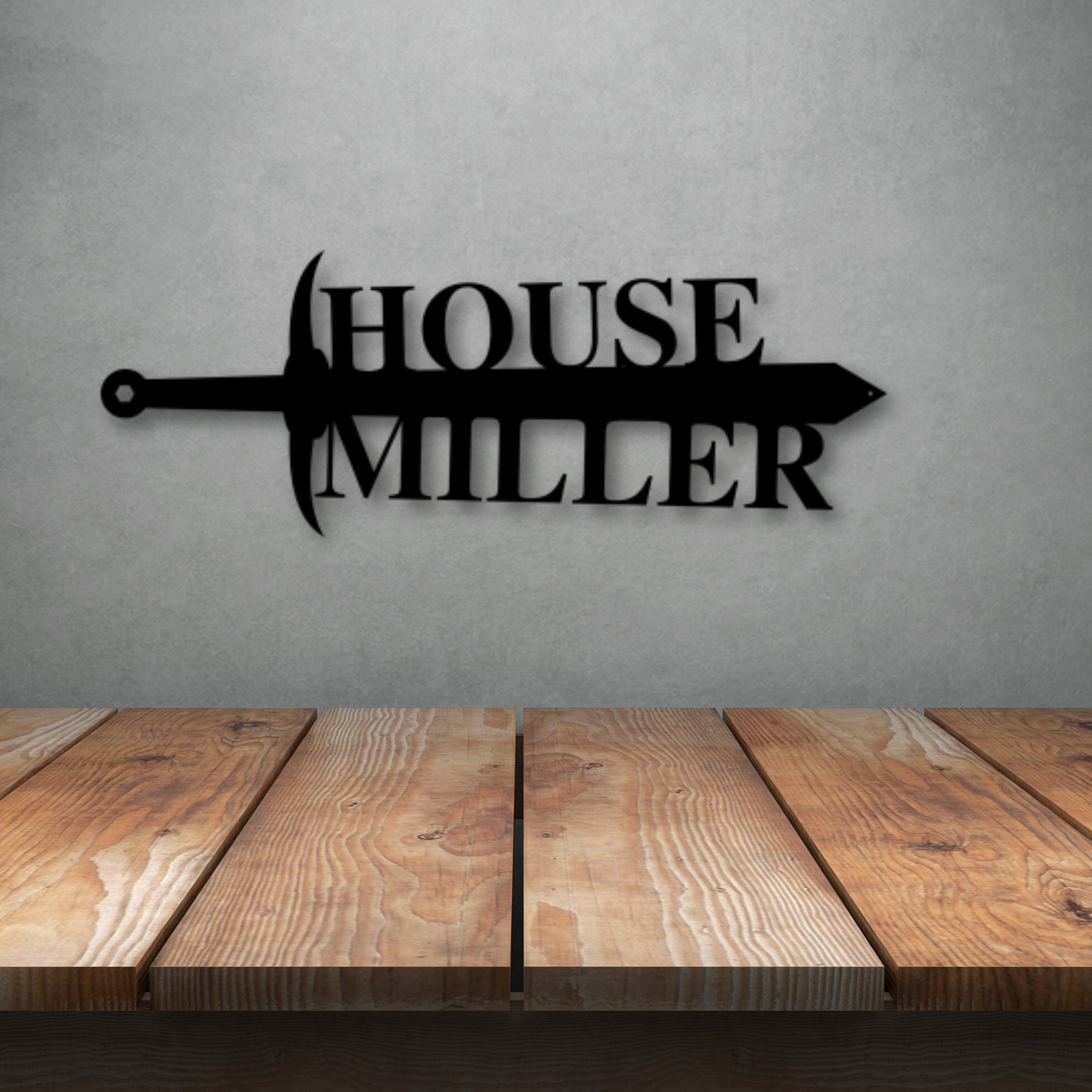 Custom Metal Sword Monogram; Sword With Family House Name; Custom ...