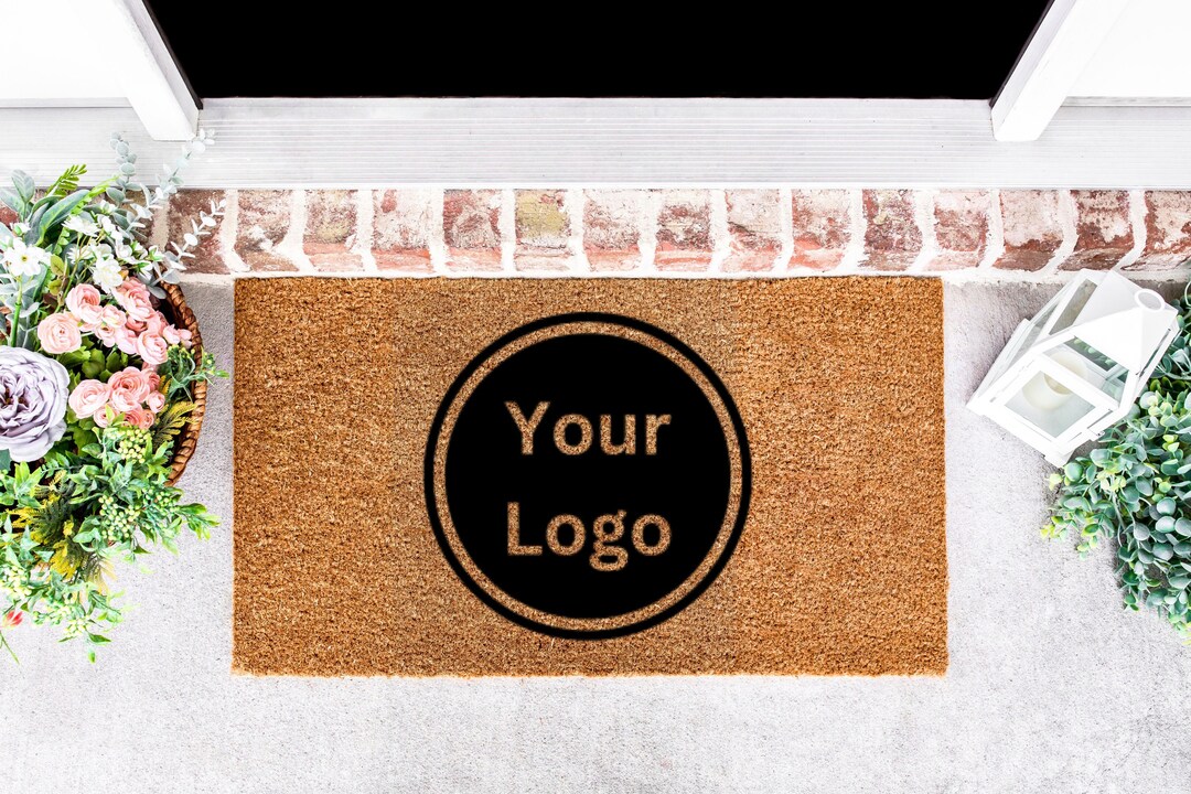 Your Logo Here Personalized Business Logo Doormat, Company Logo Doormat, Custom Doormat ...