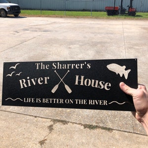 Custom River Signs; Welcome to the River House Sign; River House Sign ...