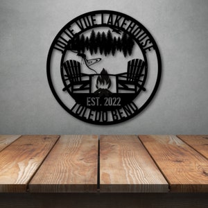 Metal Campfire Sign, Metal Camping Sign, Lake Sign, Lake House Sign ...