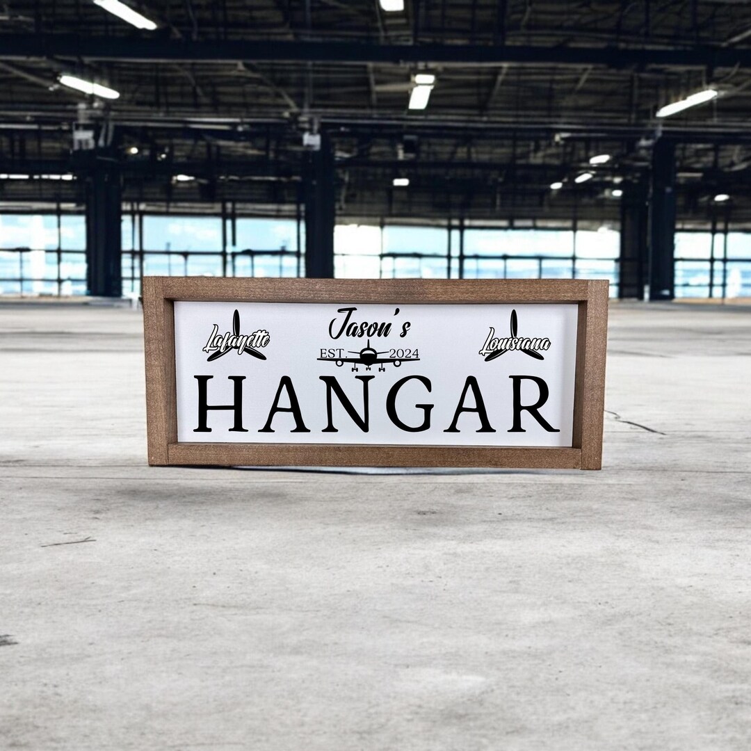 Hangar Sign, Airplane Sign, Custom Hanger Sign, Pilot Sign, Pilot Gift ...