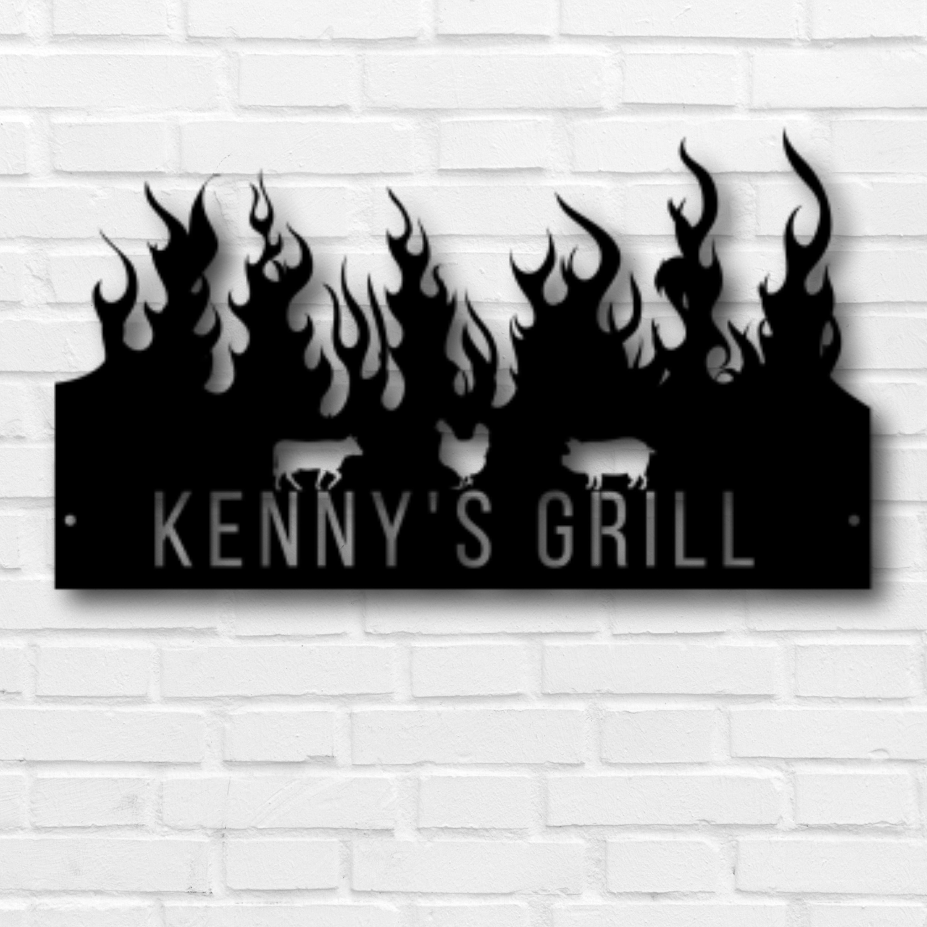 Custom Smokehouse BBQ Metal Sign; Metal Barbeque Sign; Bar and Grill ...