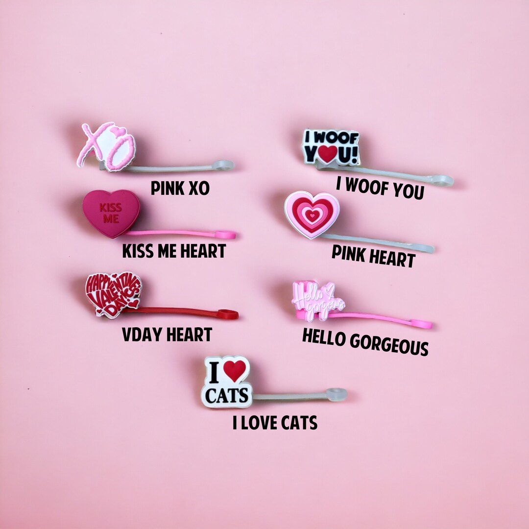 Valentines Straw Topper, Pink Stanley Straw Topper, Hello Gorgeous ...