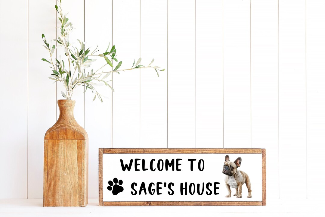 French Bulldog Sign, Frenchie Sign, French Bulldog Decor, Watercolor ...